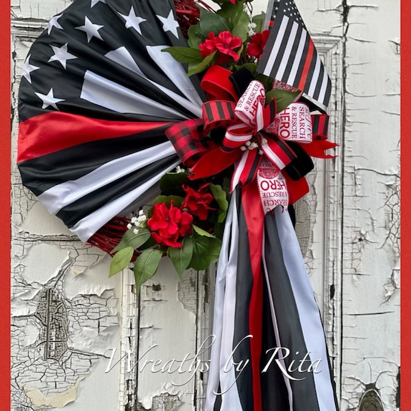 Firefighter Wreath - Etsy