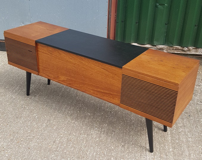 ALBA Record Player Radiogram Teak Cabinet on Legs, Retro, Vintage, Mid ...