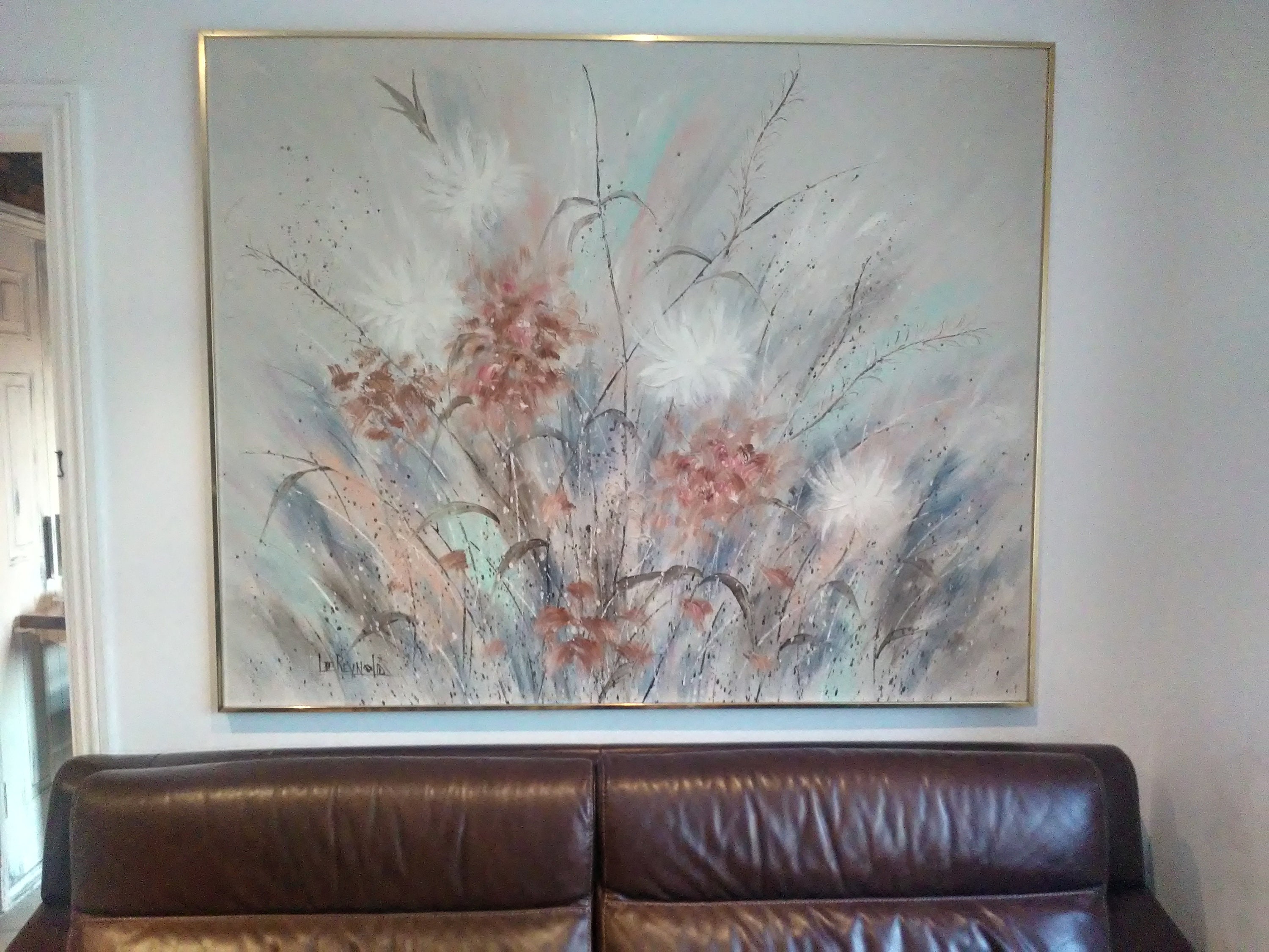 Large Lee Reynolds oil painting flowers 1970's retro | Etsy