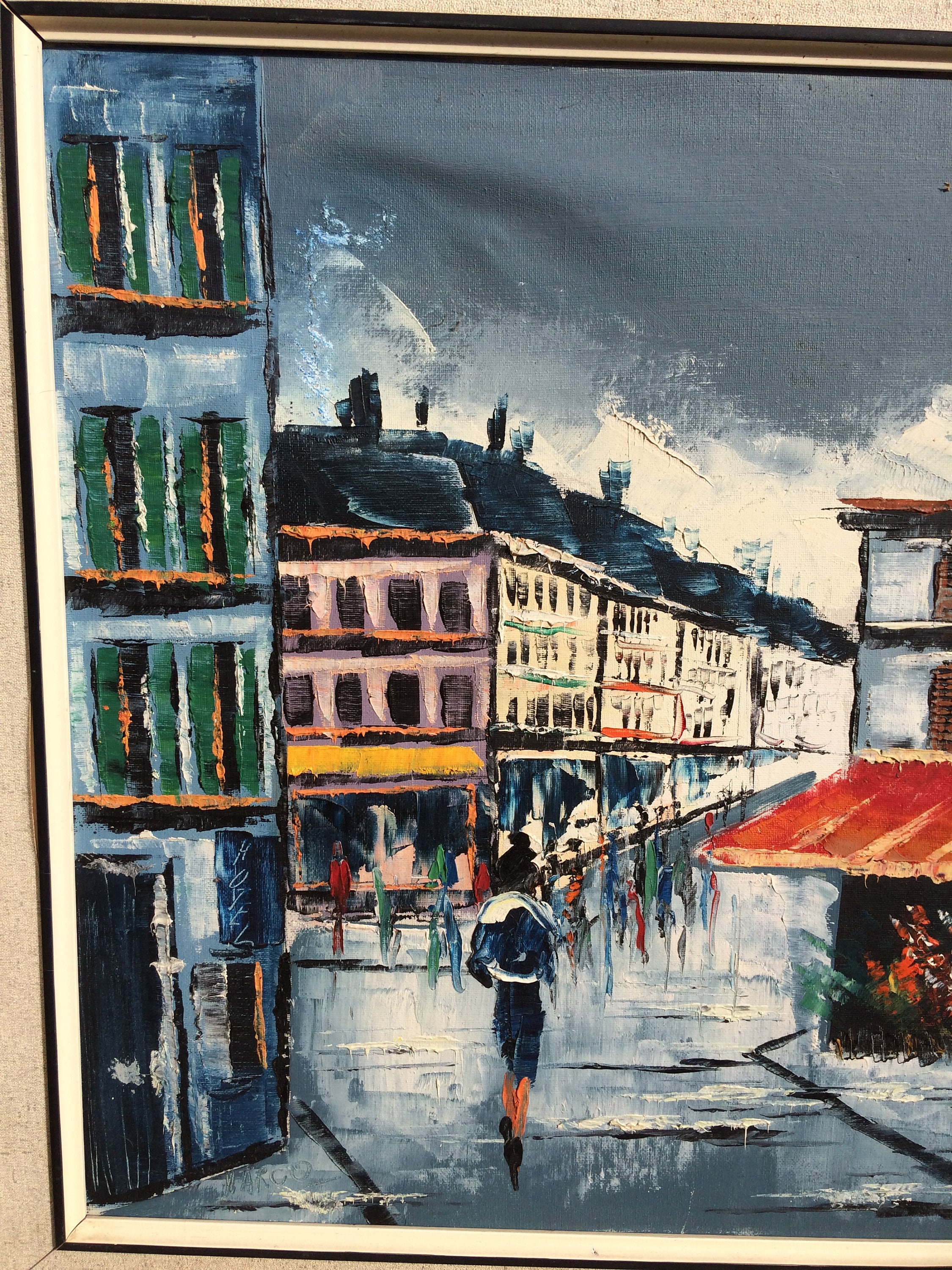 Painting still life rectangle oil on canvas framed street - Etsy.de