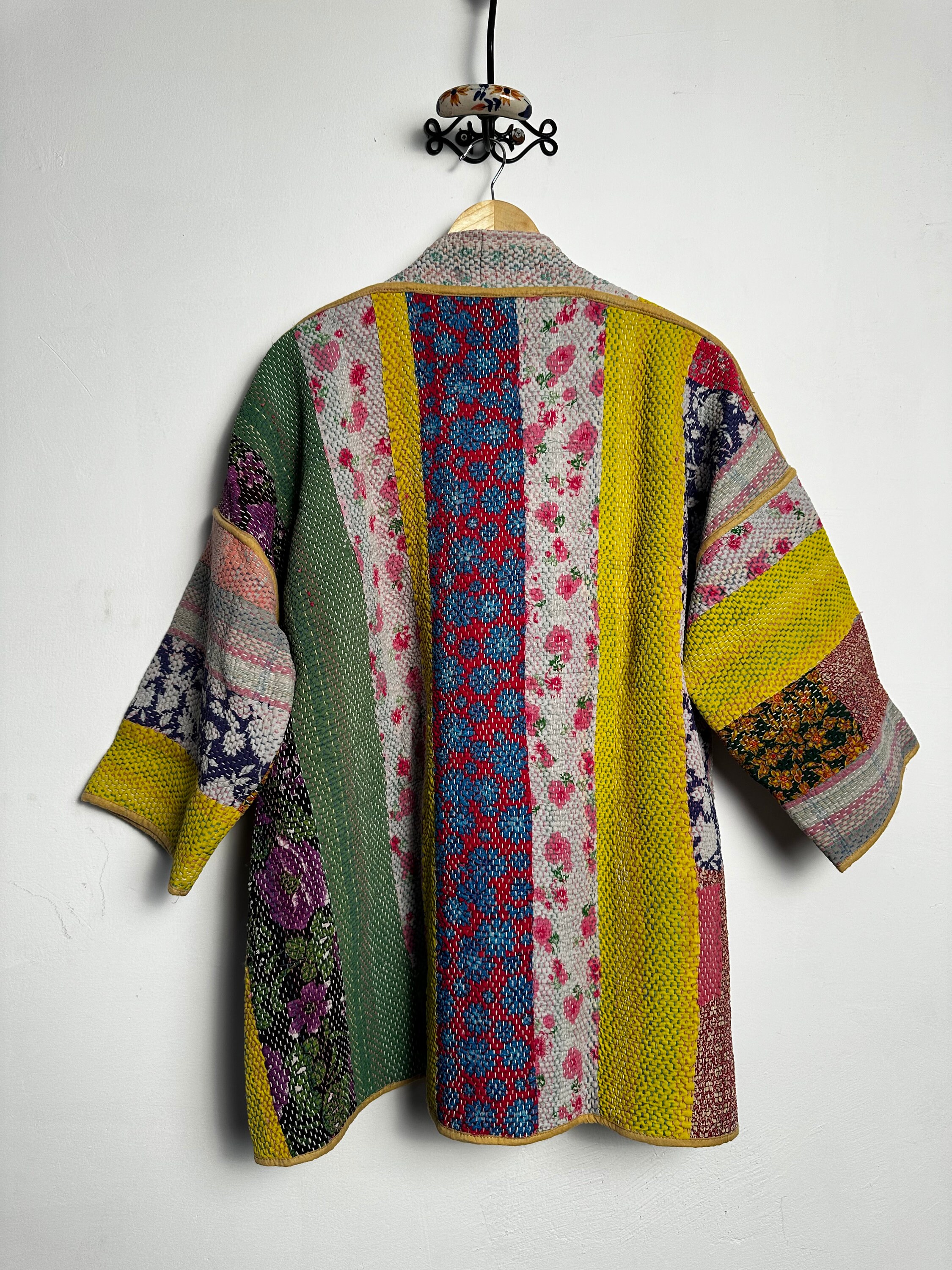 Old Patchwork Kantha Vintage Cotton Jacket For Women Stripped Kantha ...