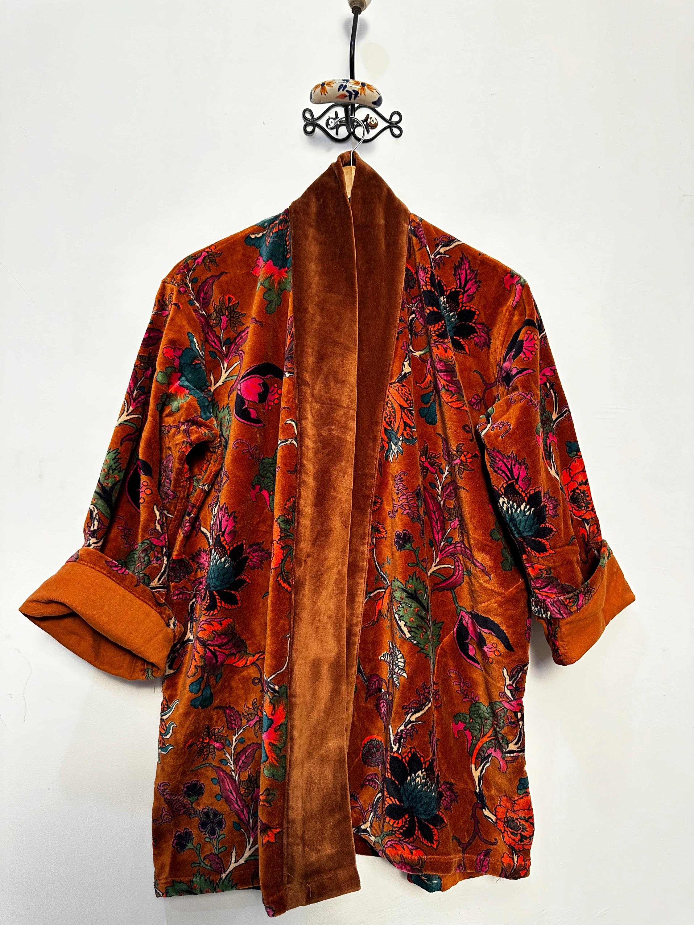 Cotton Velvet Short Jacket Winter Jacket Green Color With Pink Border ...