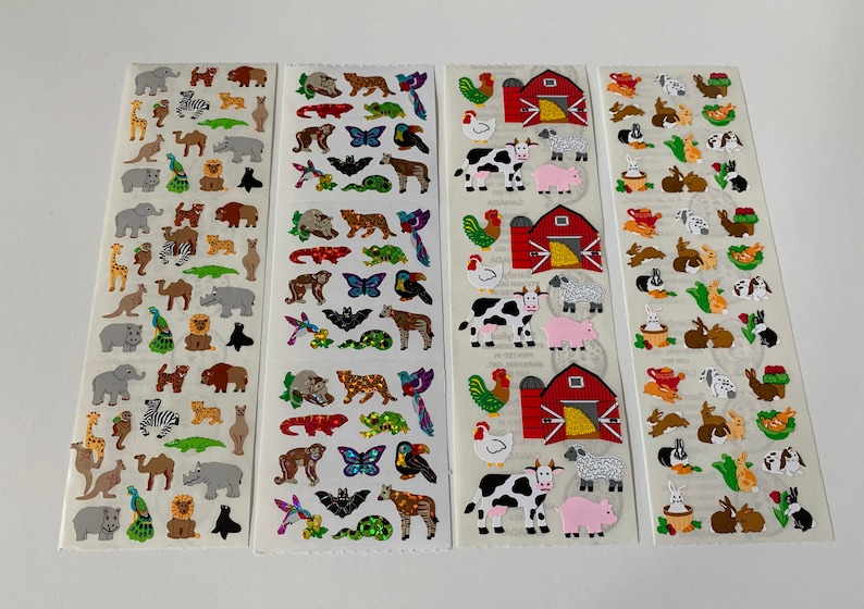 Sandylion Sticker Strips Zoo Animal Jungle Animals Farm - Etsy