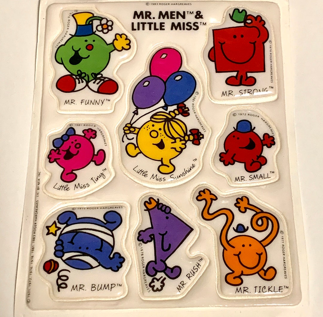 Vintage 70s/80s Mr Men & Little Miss Puffy Stickers - Etsy