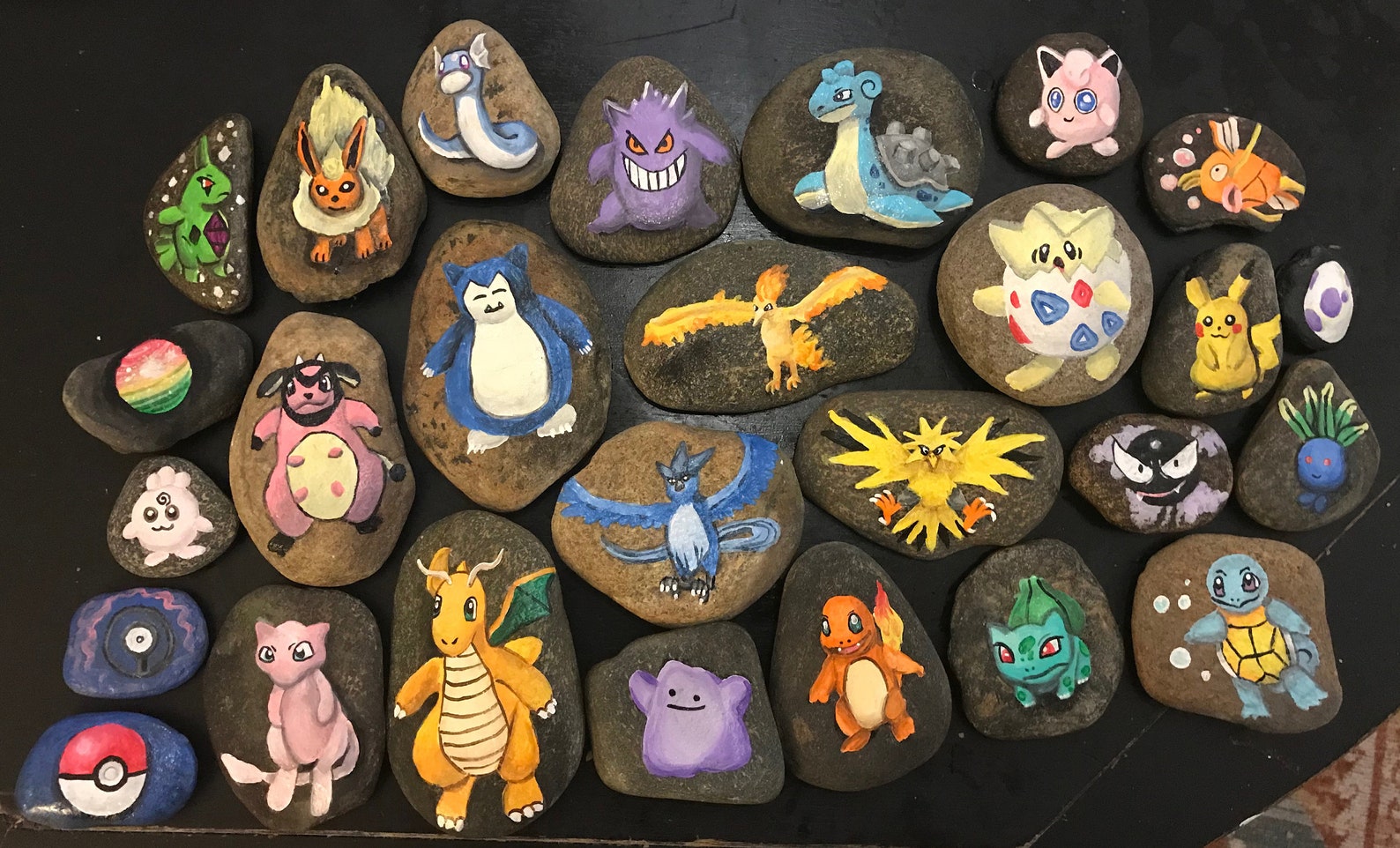 Painted Pokemon Rock Single - Etsy