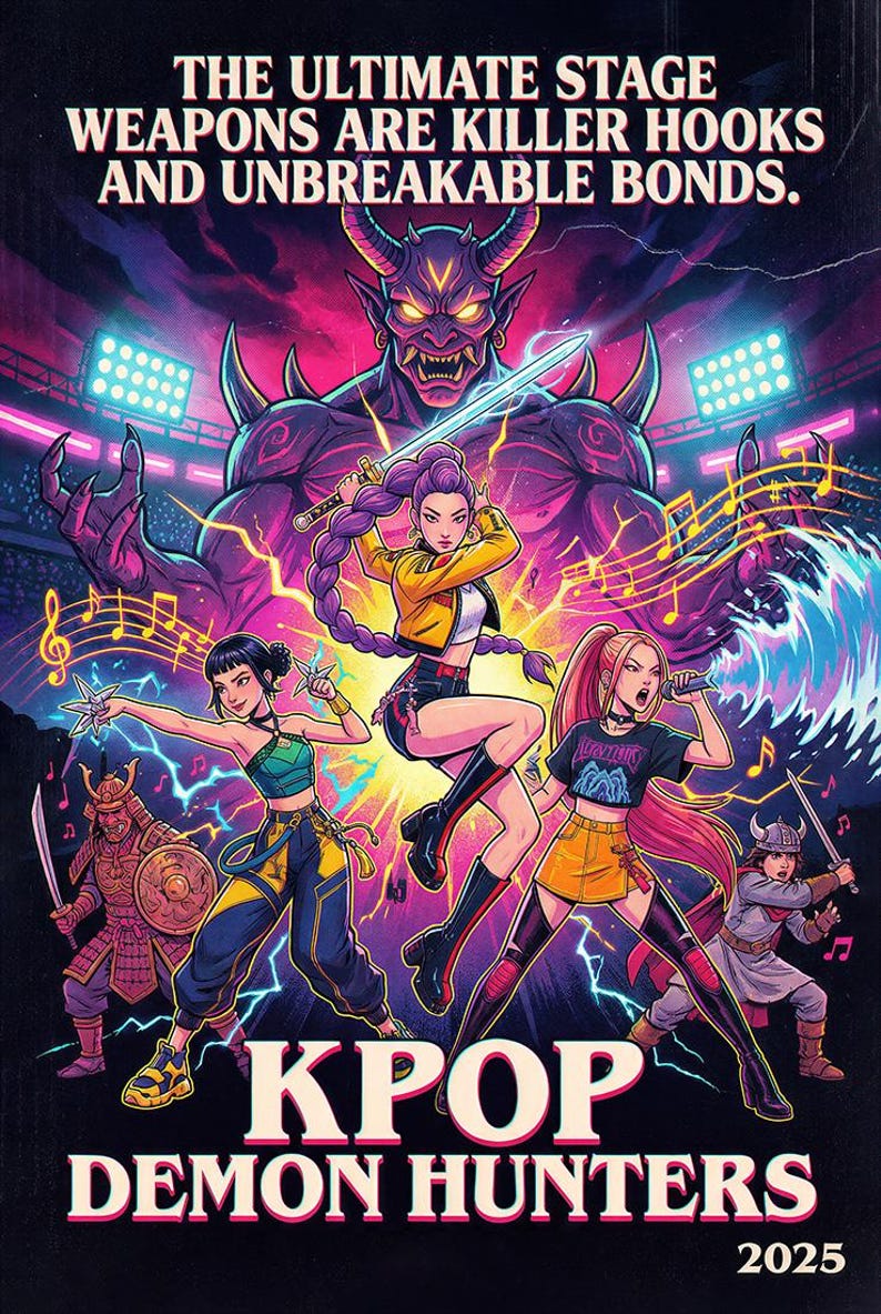 Kpop Demon Hunters 2025 - affiche de film minimale - art mural ...
