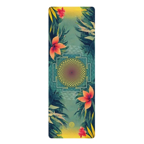 Natural Rubber Yoga Mat Sahasrara Yantra Tropical Yoga Mat - Etsy