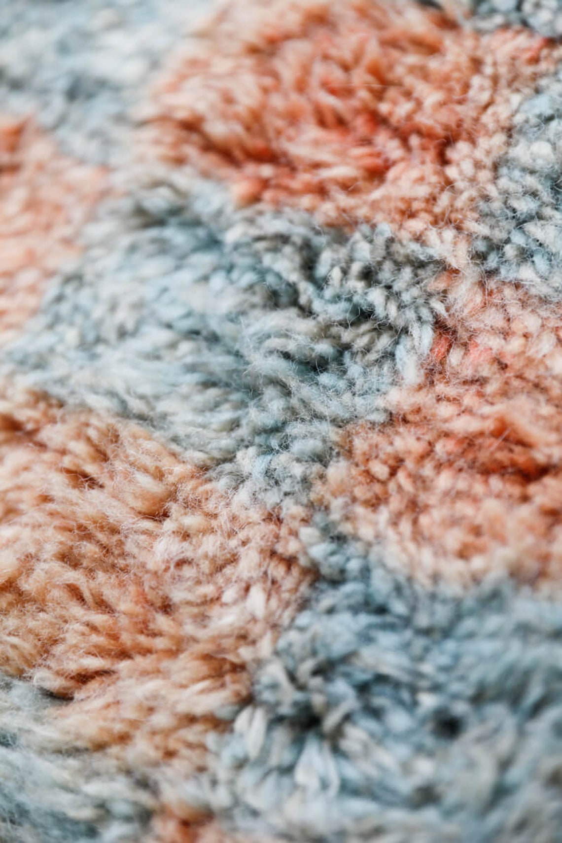 Coral and Sage Made-to-order Checkered Moroccan Wool Area Rug - Etsy