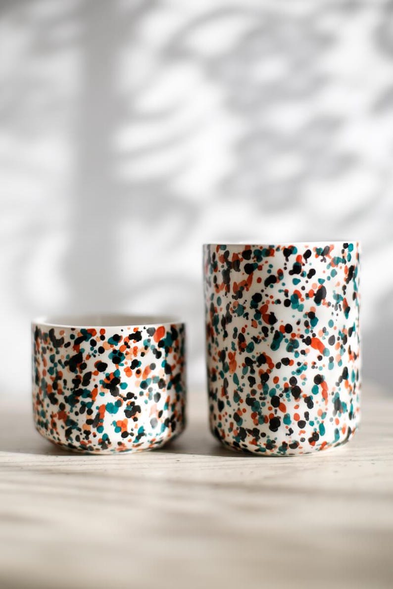 Chabi Chic Handmade Splatter Paint Ceramic Cup - Avail. in 4 Oz & 8oz ...