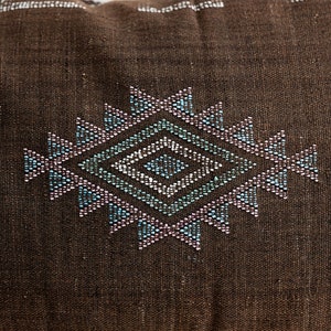 Dark Chocolate Brown Moroccan Sabra Lumbar Pillow - 25 - Etsy
