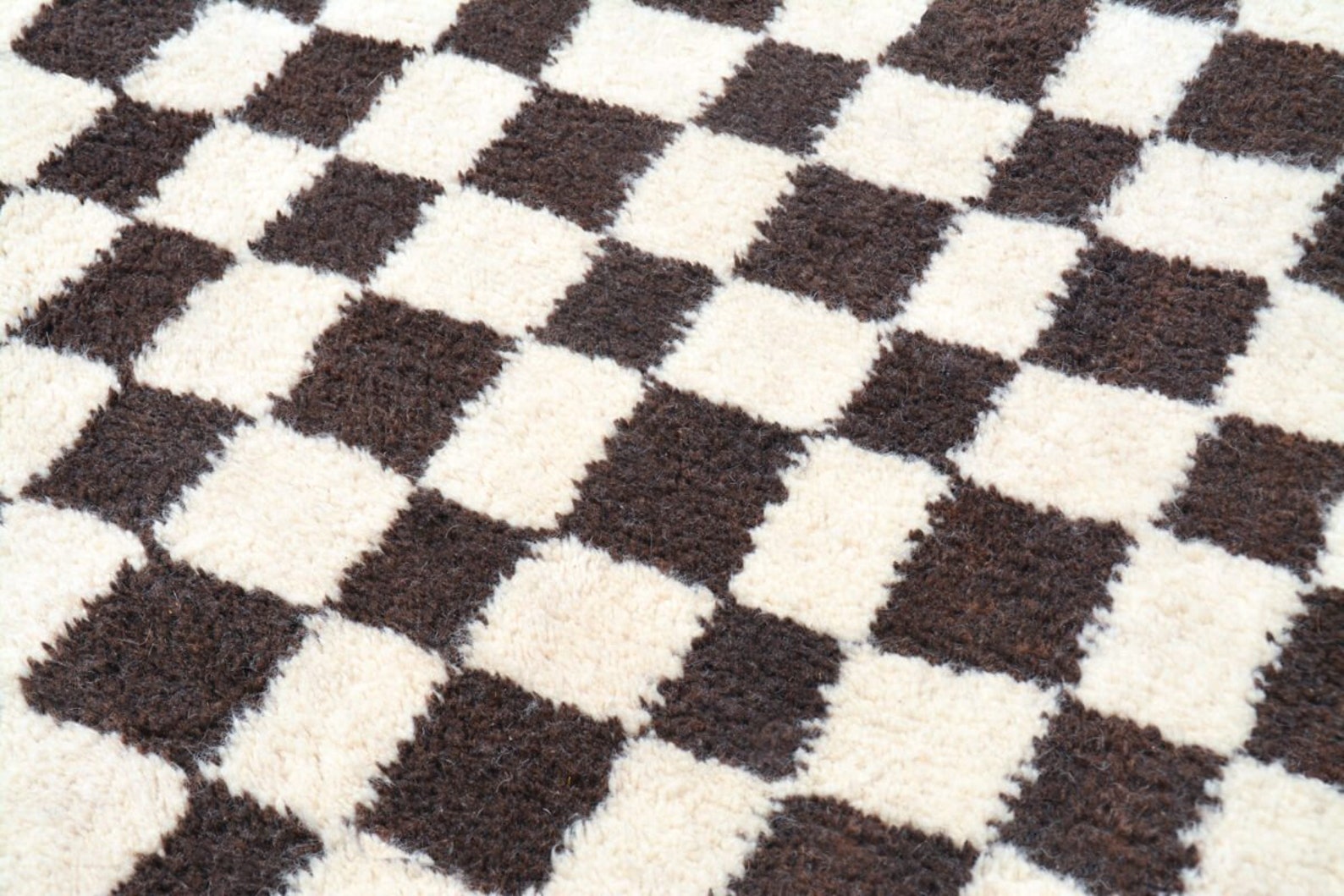 Checkered Moroccan Rug - Brown/black and White - Made-to-order in ...