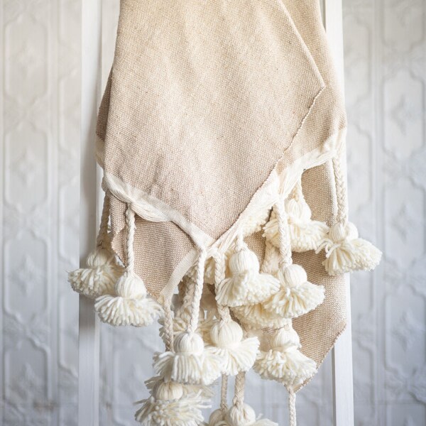 Moroccan Pom Pom Throw Blanket - Etsy