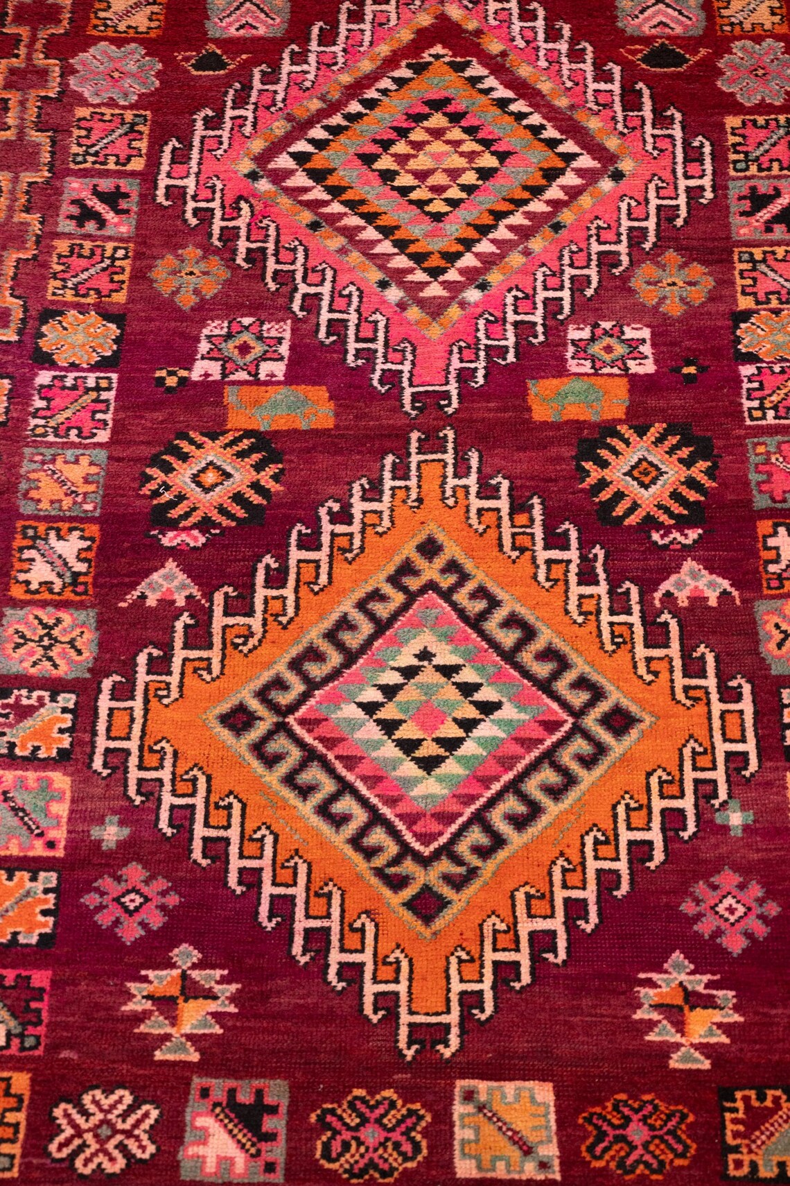 WELCOME - Vintage Wine Rehamna Moroccan Rug - 12'8 X 6'8 - Etsy