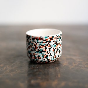 Chabi Chic Handmade Splatter Painted Ceramic Cups / Handleless Mugs ...