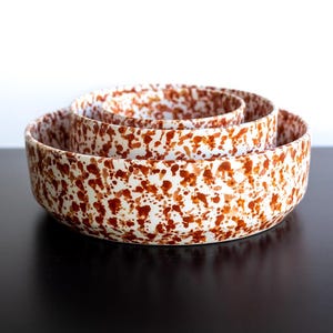 Set of 3 - Chabi Chic Handmade Splatter Paint Nesting Bowls - Marsala ...