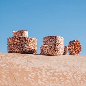 Set of 3 - Chabi Chic Handmade Splatter Paint Nesting Bowls - Marsala ...