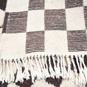Checkered Moroccan Rug - Brown/black and White - Made-to-order in ...