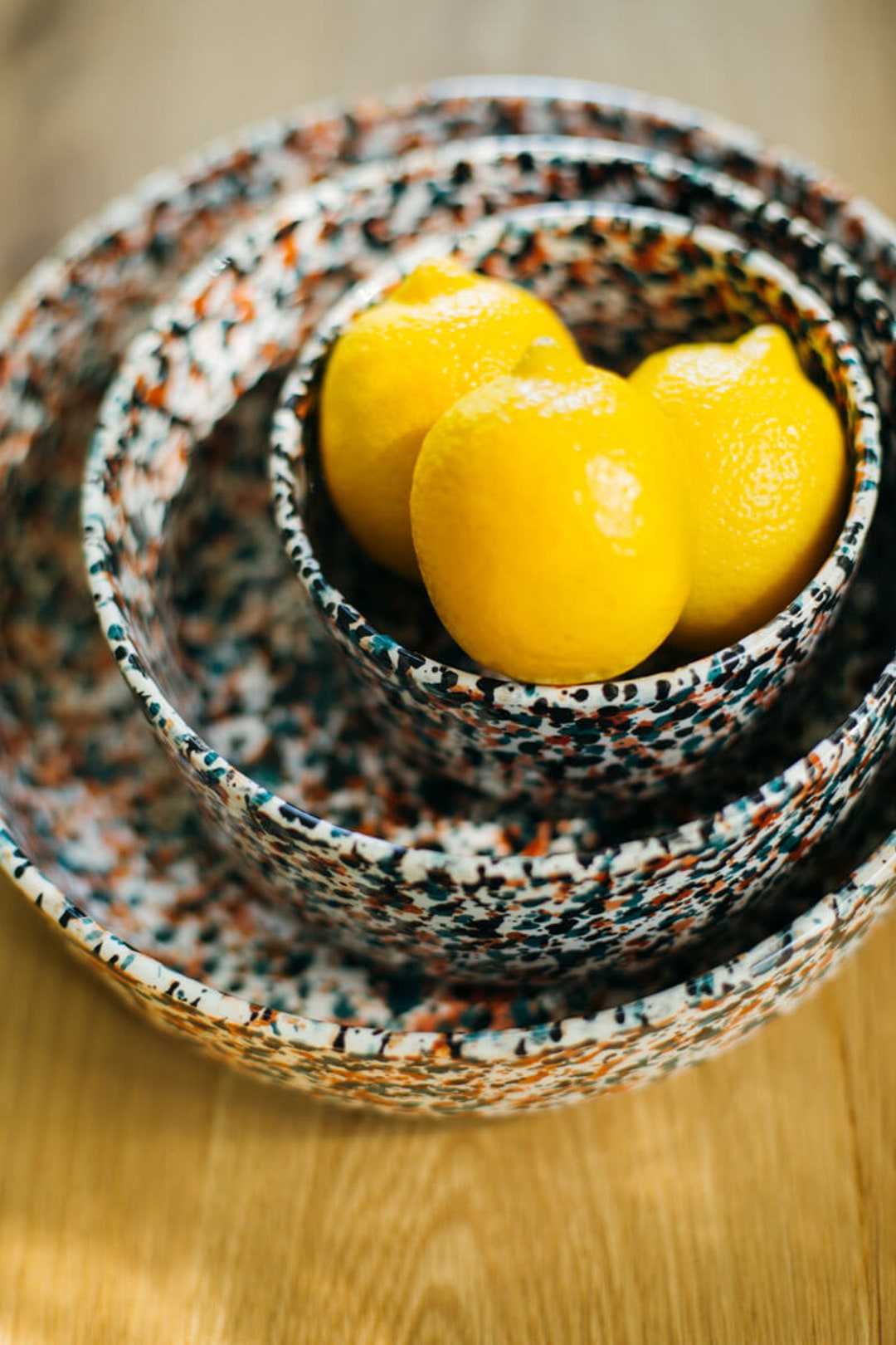 Handmade Ceramic Splatter Paint Nesting Bowls - SET of 3 - Multicolor ...