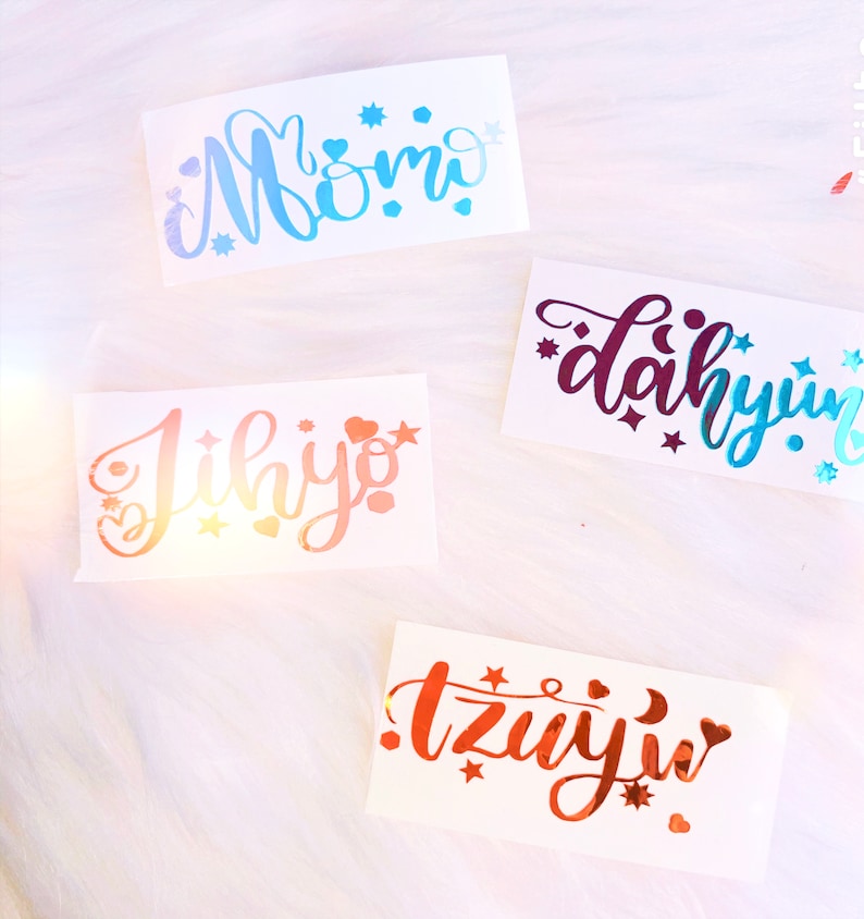 Twice Name Tags Vinyl Stickers decal concert light stick | Etsy