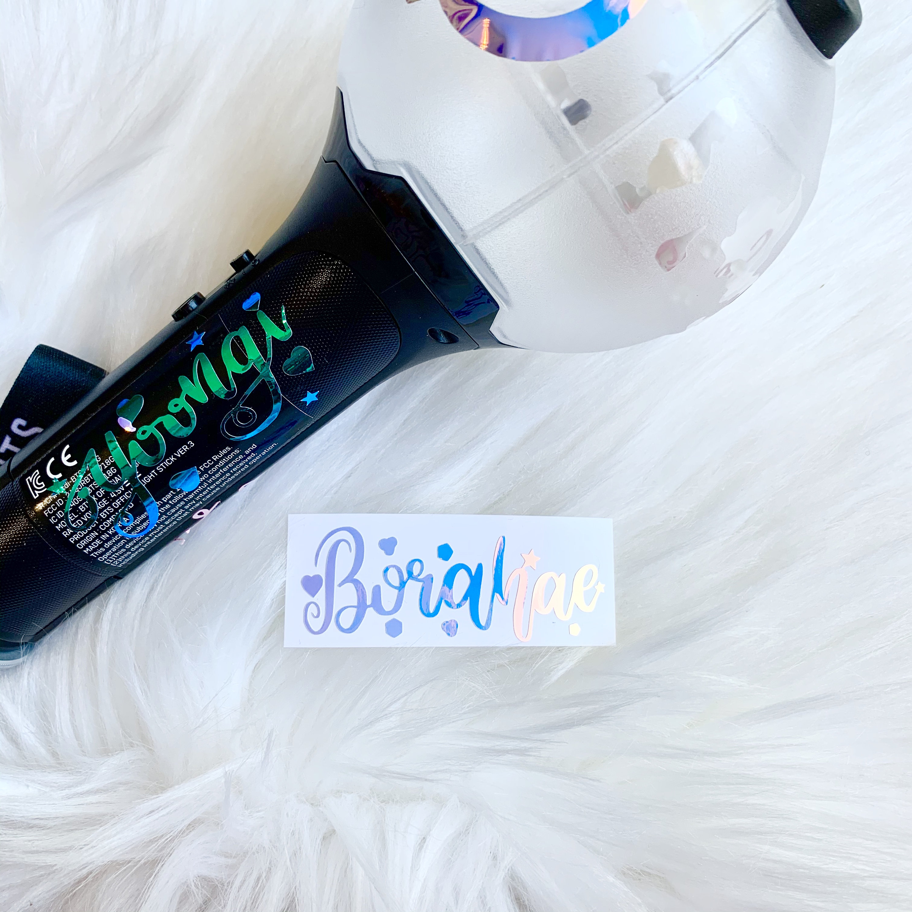 Borahae Vinyl Holographic Decal for ARMY BOMB Ver.3 Kpop | Etsy