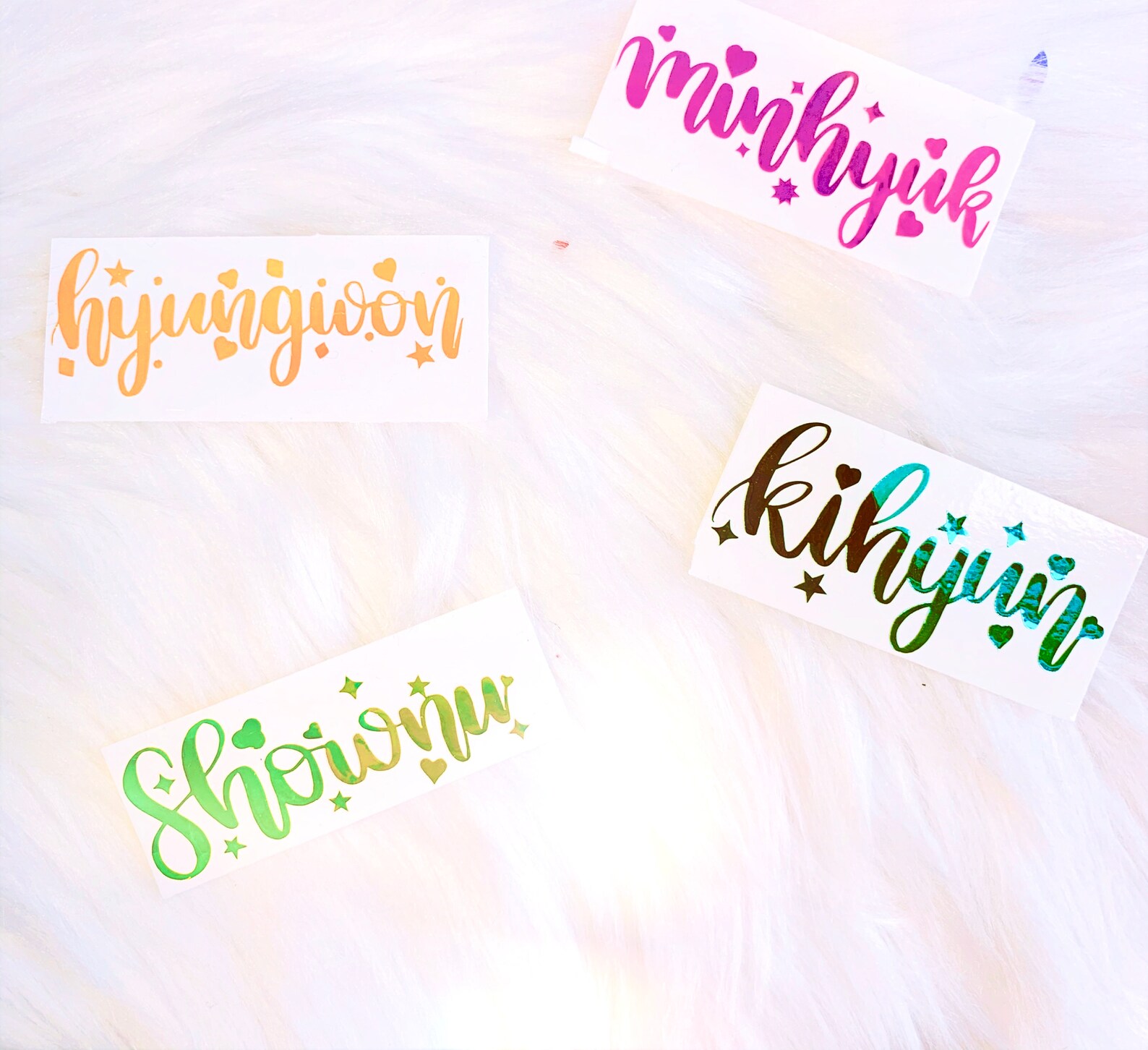 Monsta X Vinyl Stickers Decals Kpop Calligraphy Name Tags - Etsy