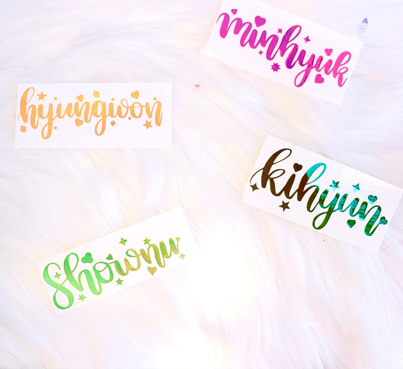 Monsta X Vinyl Stickers Decals Kpop Calligraphy Name Tags - Etsy