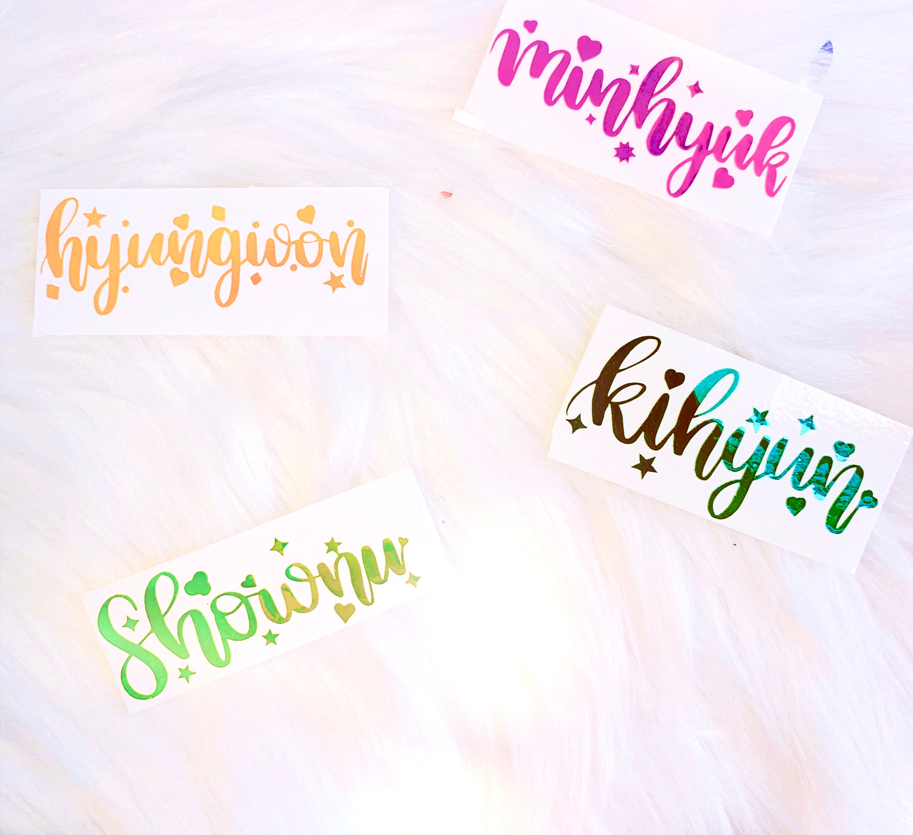 Monsta X Vinyl Stickers Decals - Kpop Calligraphy Name Tags ...