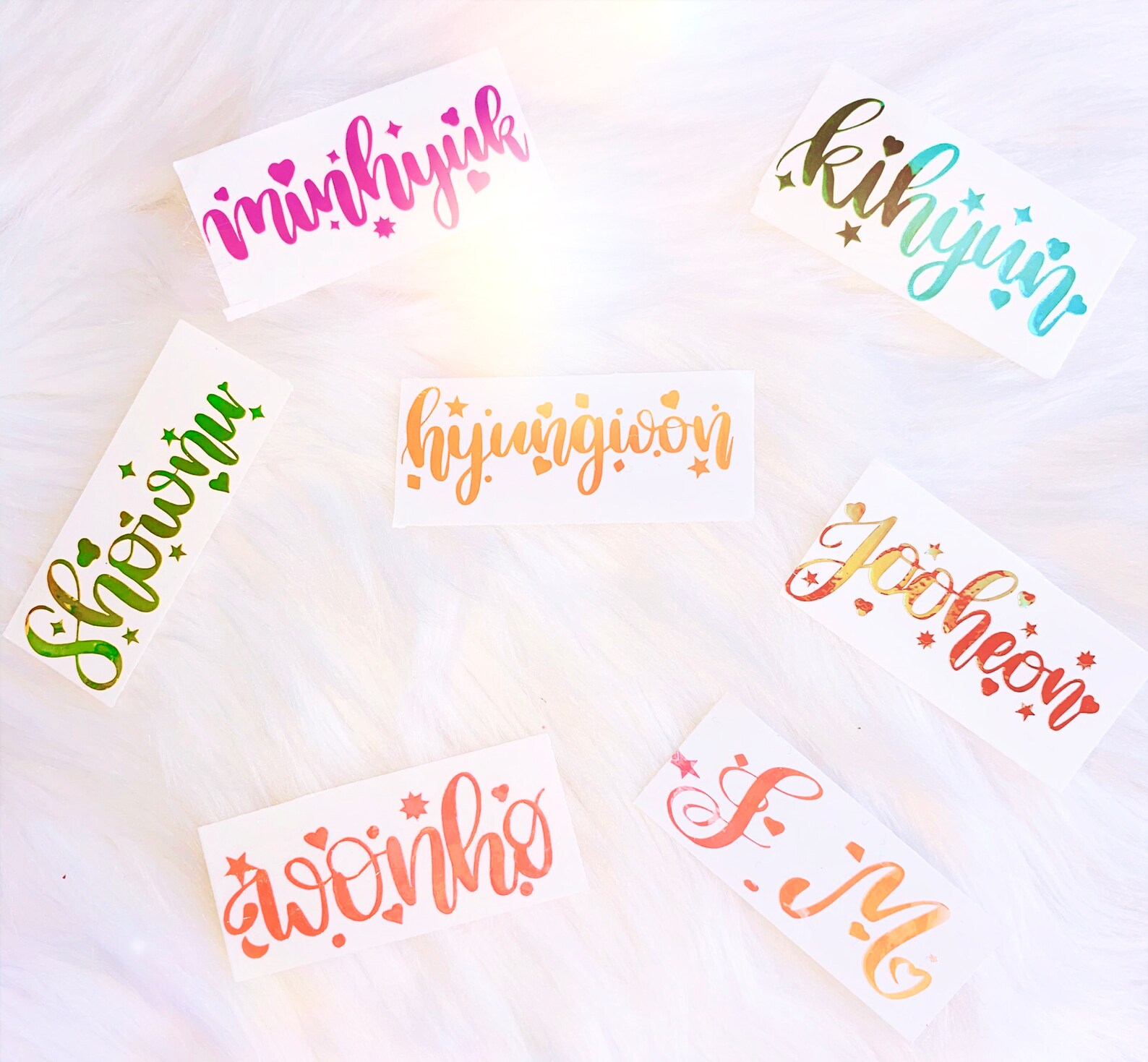 Monsta X Vinyl Stickers Decals Kpop Calligraphy Name Tags - Etsy