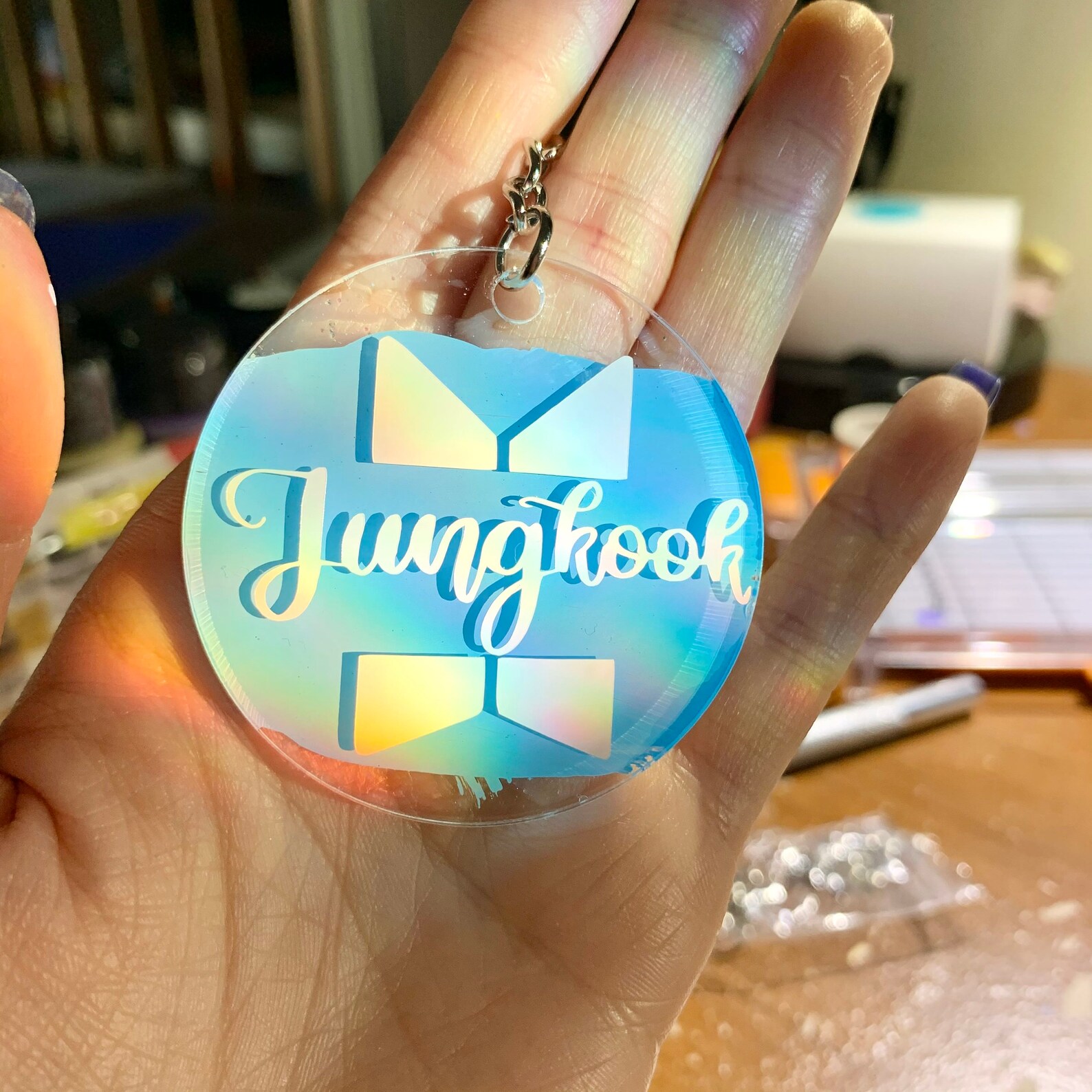 Personalized Round Acrylic Keychain With Name | Round Keychain ...