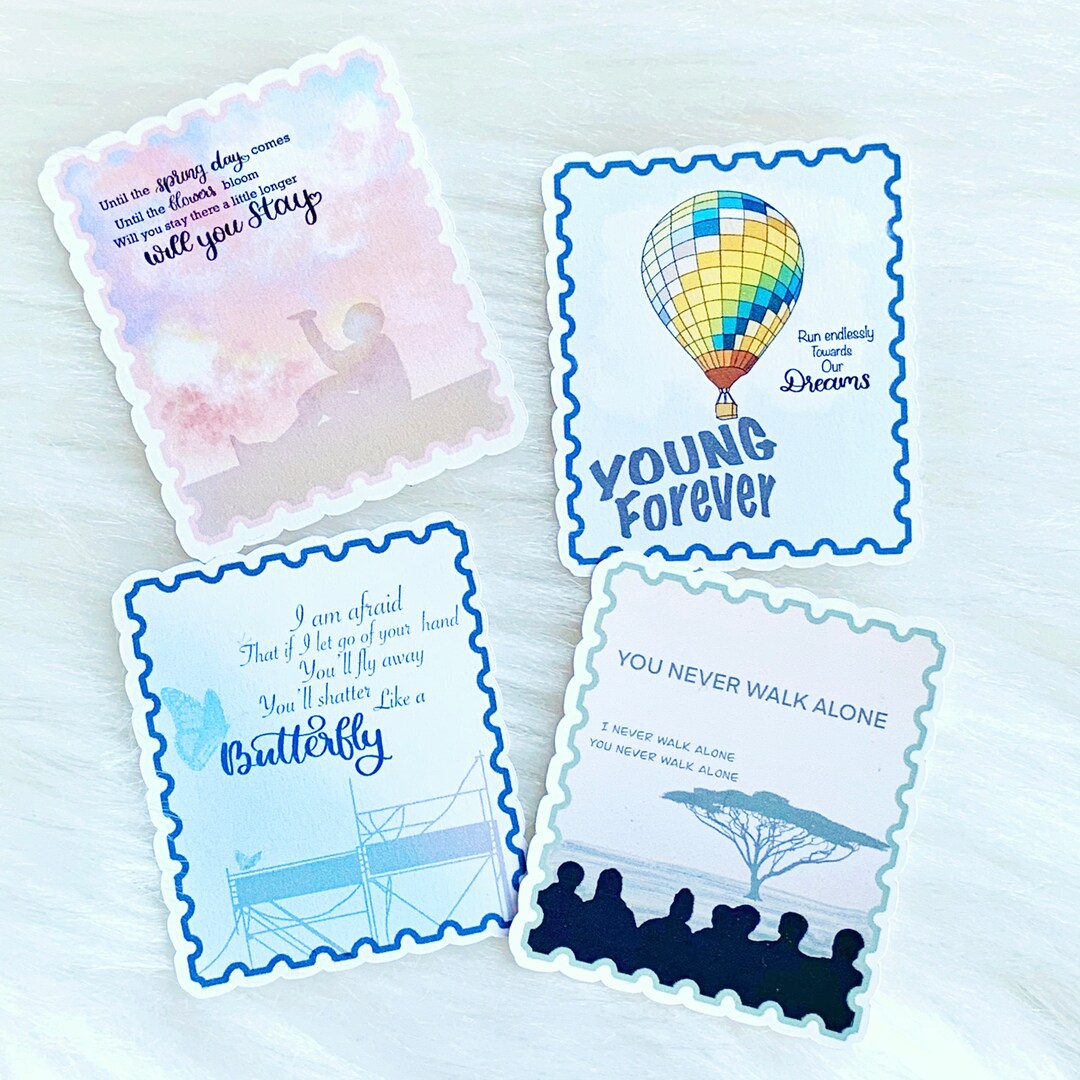 BTS Stamp Stickers | Kpop Song Sticker | Spring Day | You Never Walk ...