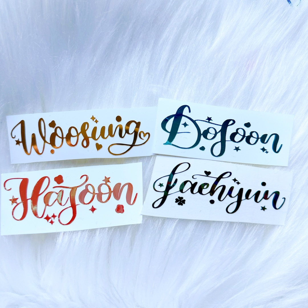 The Rose Korean Name Tag| Holographic Vinyl Stickers | Decal Concert ...