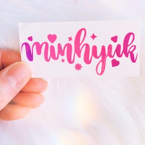 Monsta X Vinyl Stickers Decals - Kpop Calligraphy Name Tags ...