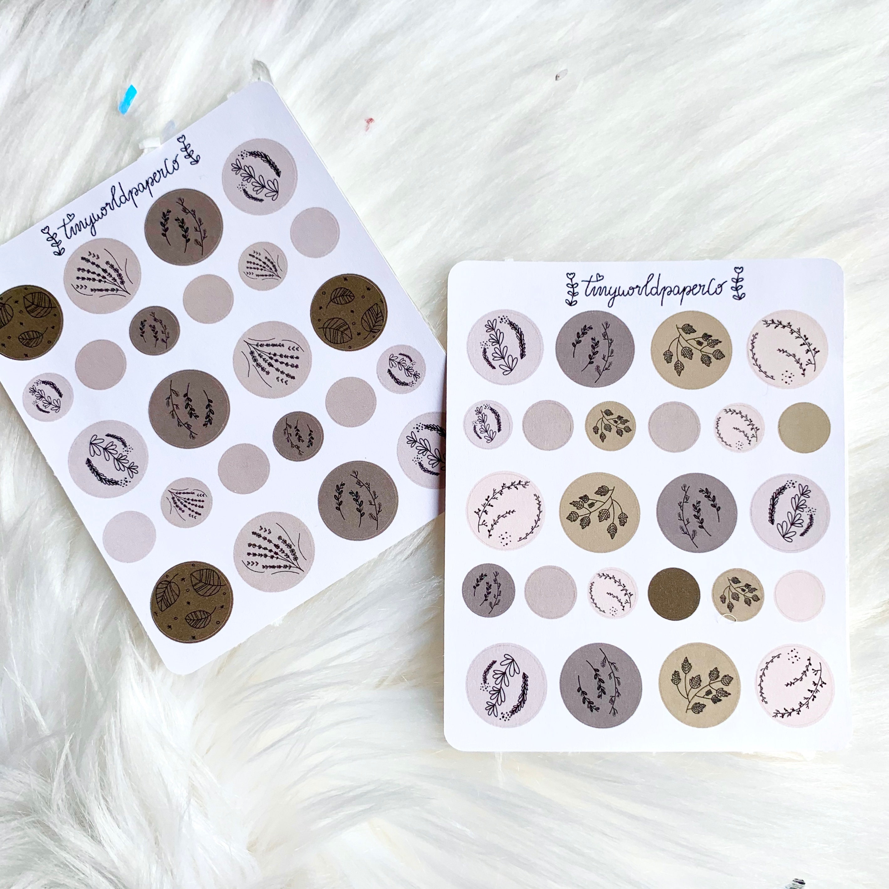 Circle Leaf Journal Sticker - Moon Botanical Sticker - Vintage ...