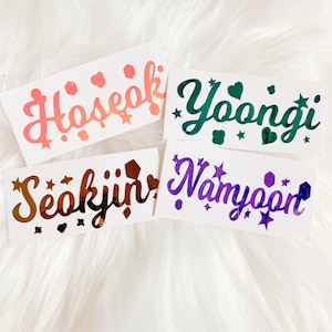 BTS Name Tag Vinyl Stickers Ver.2 - ARMY BOMB Ver.3 - Concert Light ...