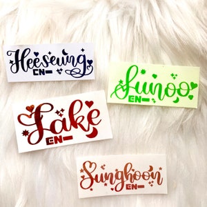 Holographic Enhypen Name Tags Vinyl Stickers - Decal Concert Light ...