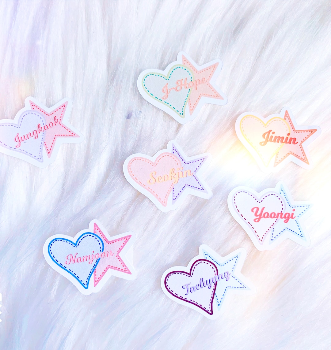 Kawaii BTS Name Tags- Kpop Journal- Stickers for Kpop Journal- Kawaii ...