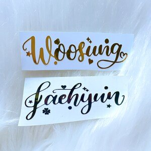 The Rose Korean Name Tag| Holographic Vinyl Stickers | Decal Concert ...