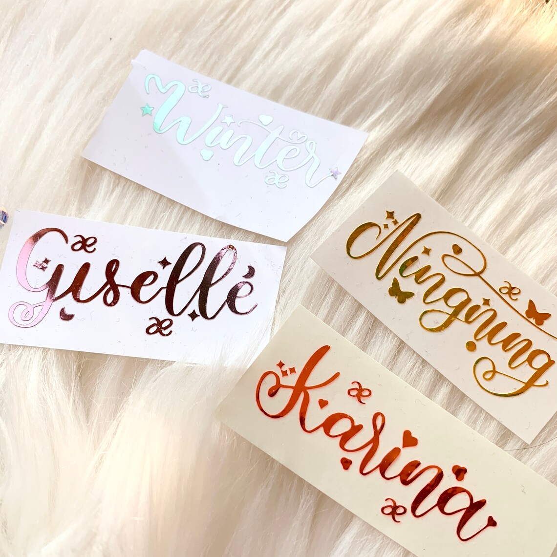 Aespa Name Tagholographic Kpop Name Tag Vinyl Stickers | Etsy