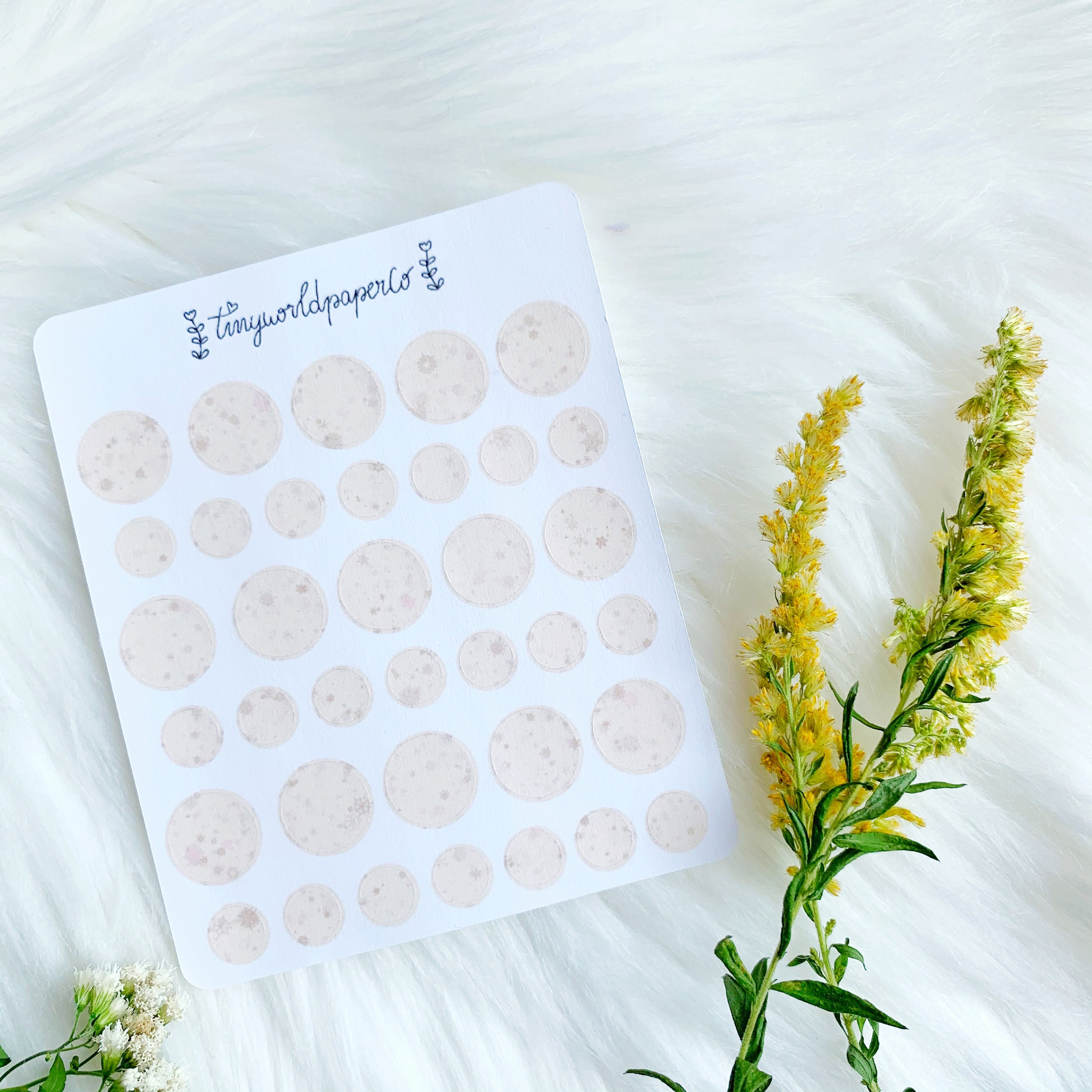 Doodle Circle Sticker Sheet | Moon Sticker | Decorative Circle Sticker ...