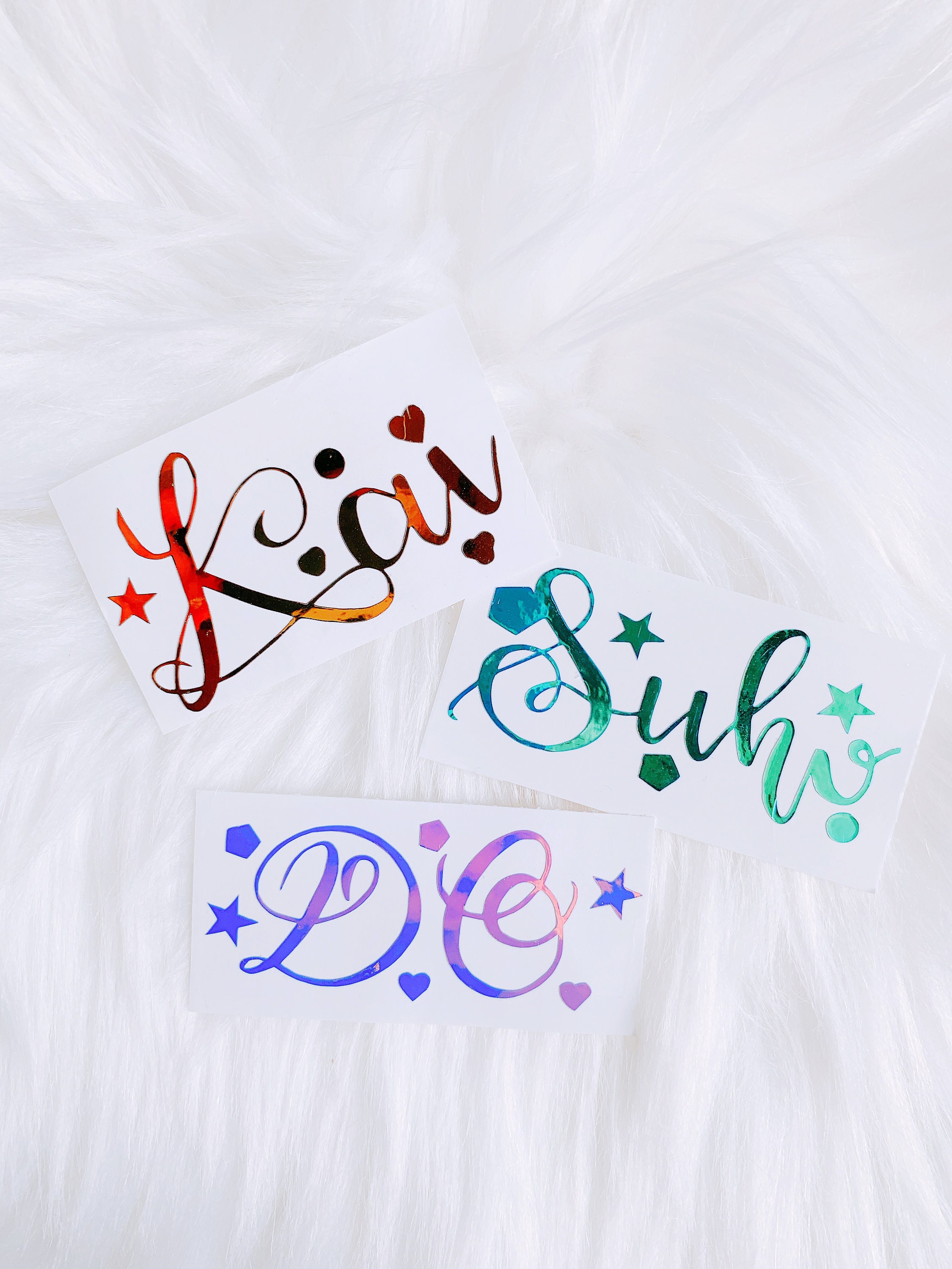 Calligraphy EXO Holographic Vinyl Stickers for Concert Lightstick ...