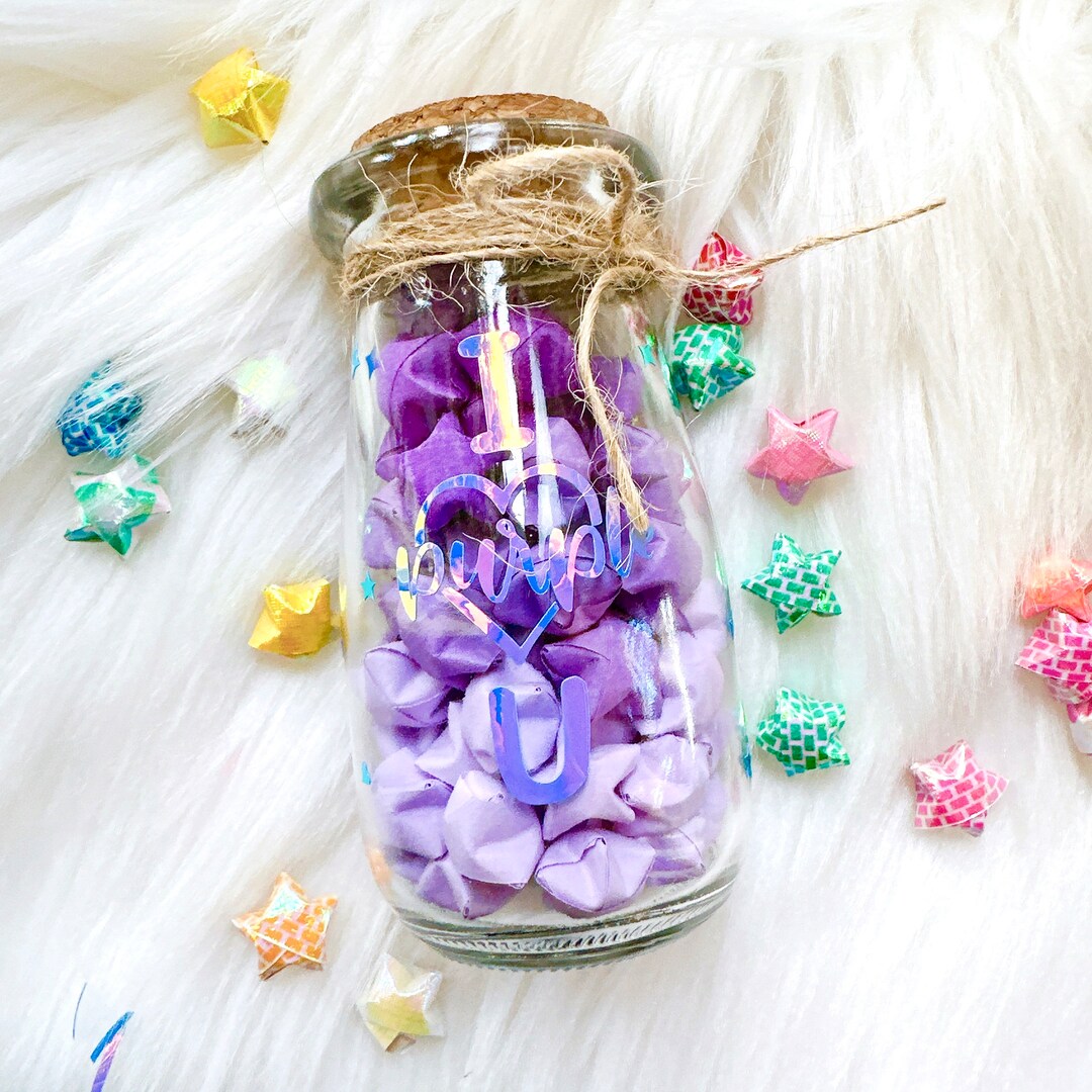 Jar of Purple Stars | I Purple You BTS Inspired | Paper Stars | Glass ...