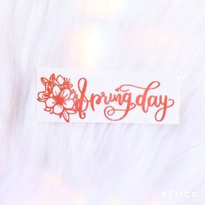 BTS "spring Day" Holographic Vinyl Decal- Handlettered Kpop Laptop ...