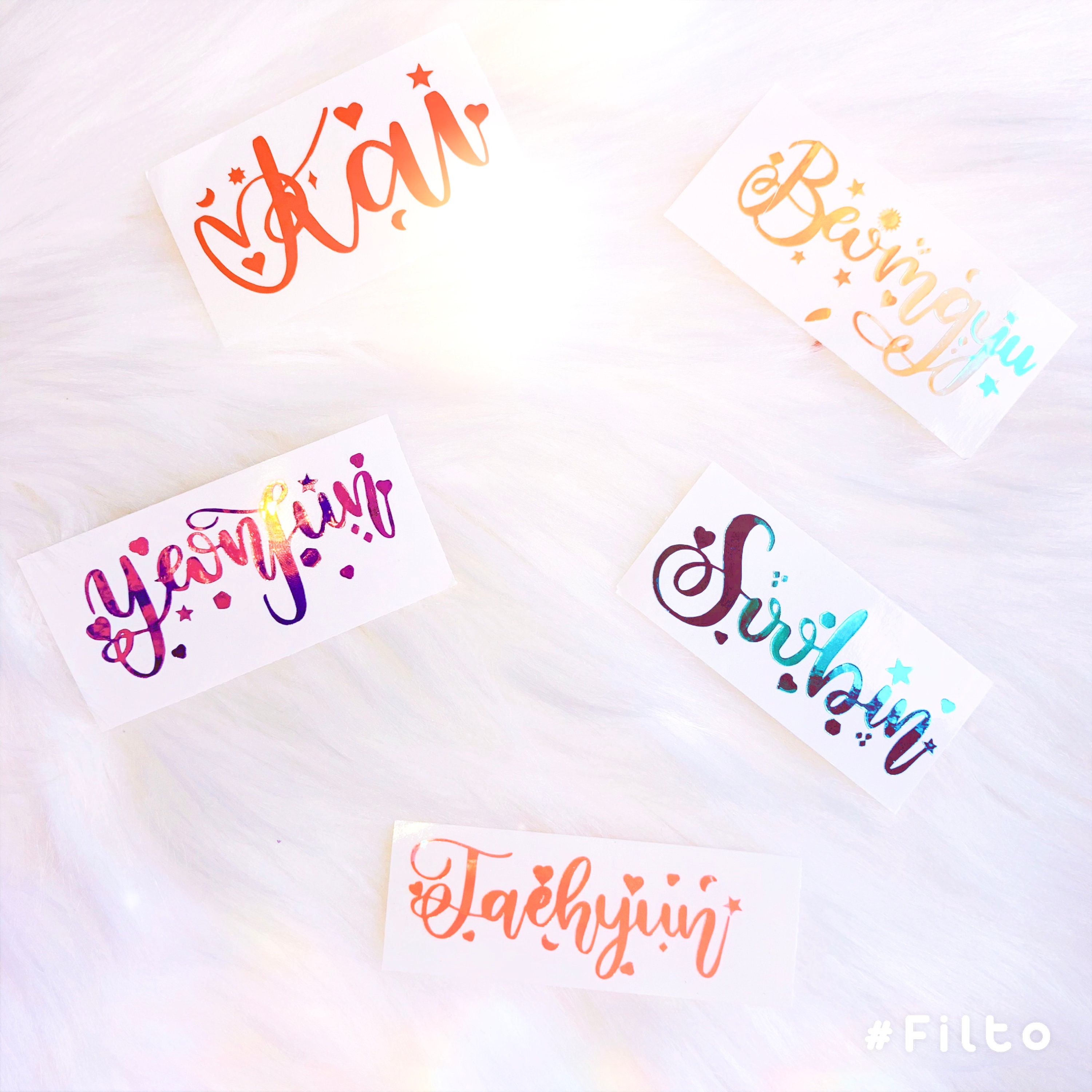 Labels, Stickers & Tags calligraphy concert light stick decals NCT127 ...