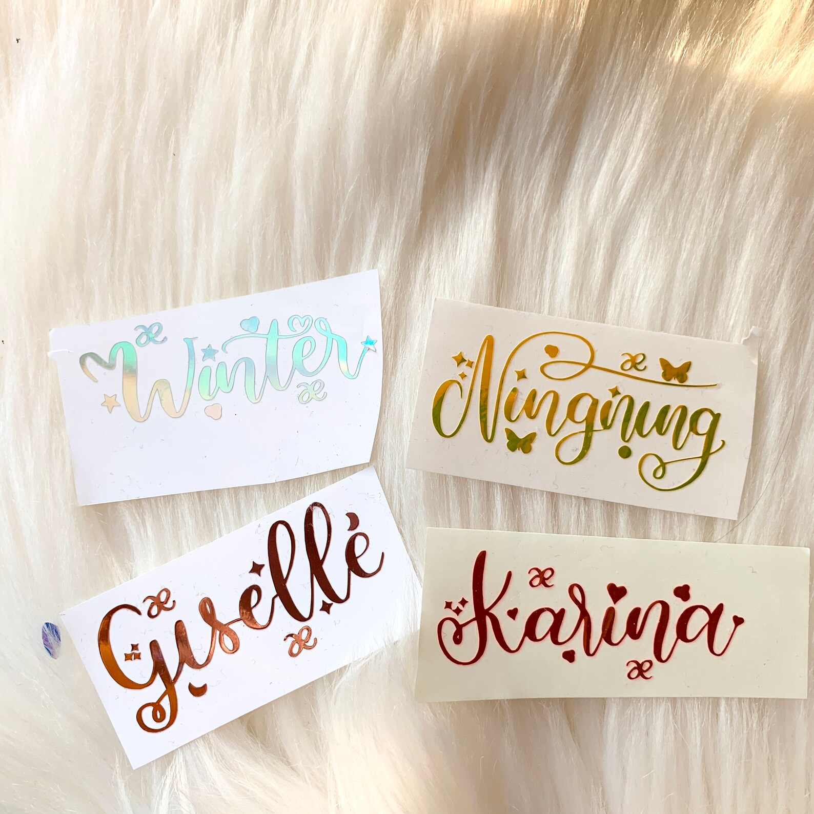 Aespa Name Tagholographic Kpop Name Tag | Vinyl Stickers - Decal ...