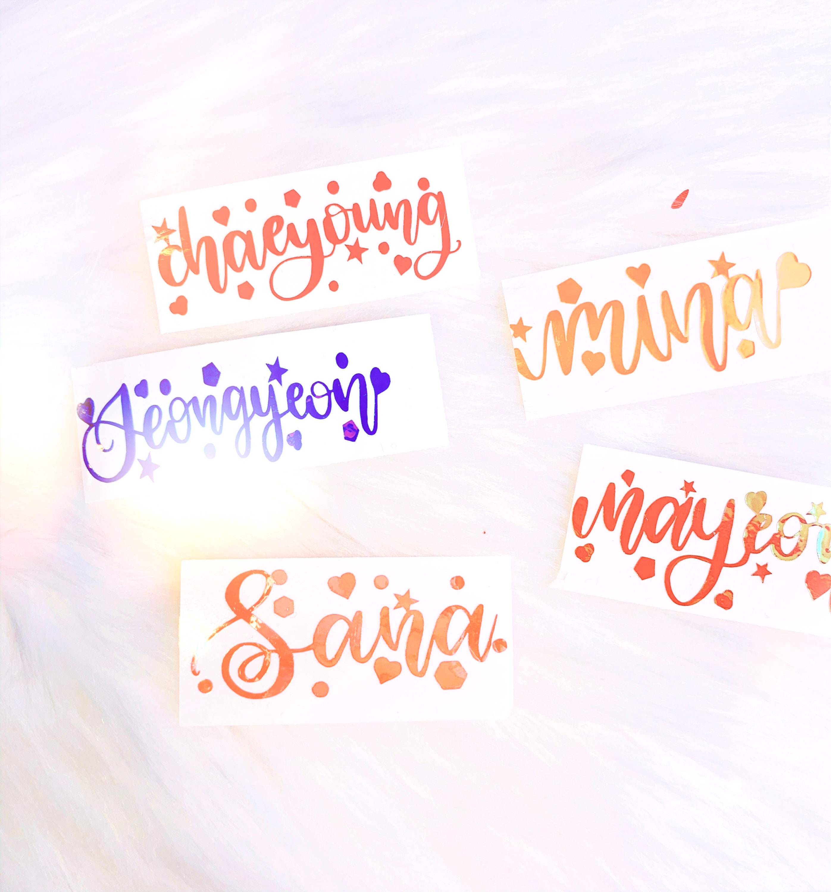 Twice Name Tags Vinyl Stickers - Decal Concert Light Stick- Kpop ...