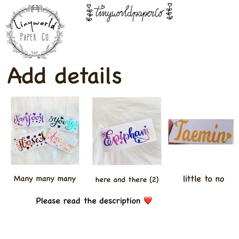 Custom Holographic Vinyl Name Tag Letter for Kpop Group and Light Stick ...