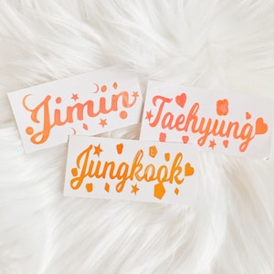 BTS Name Tag Vinyl Stickers Ver.2 - ARMY BOMB Ver.3 - Concert Light ...