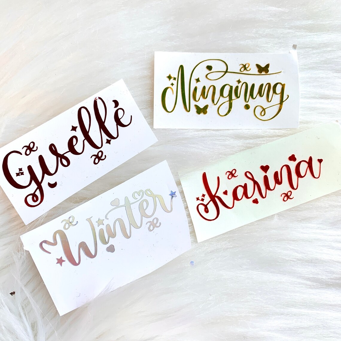 Aespa Name Tagholographic Kpop Name Tag Vinyl Stickers | Etsy