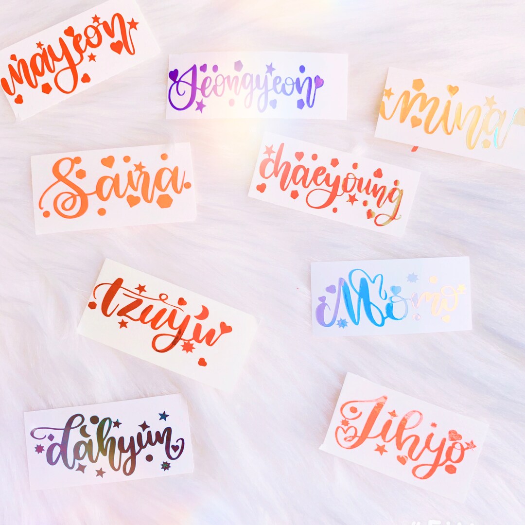 Twice Name Tags Vinyl Stickers - Decal Concert Light Stick- Kpop ...