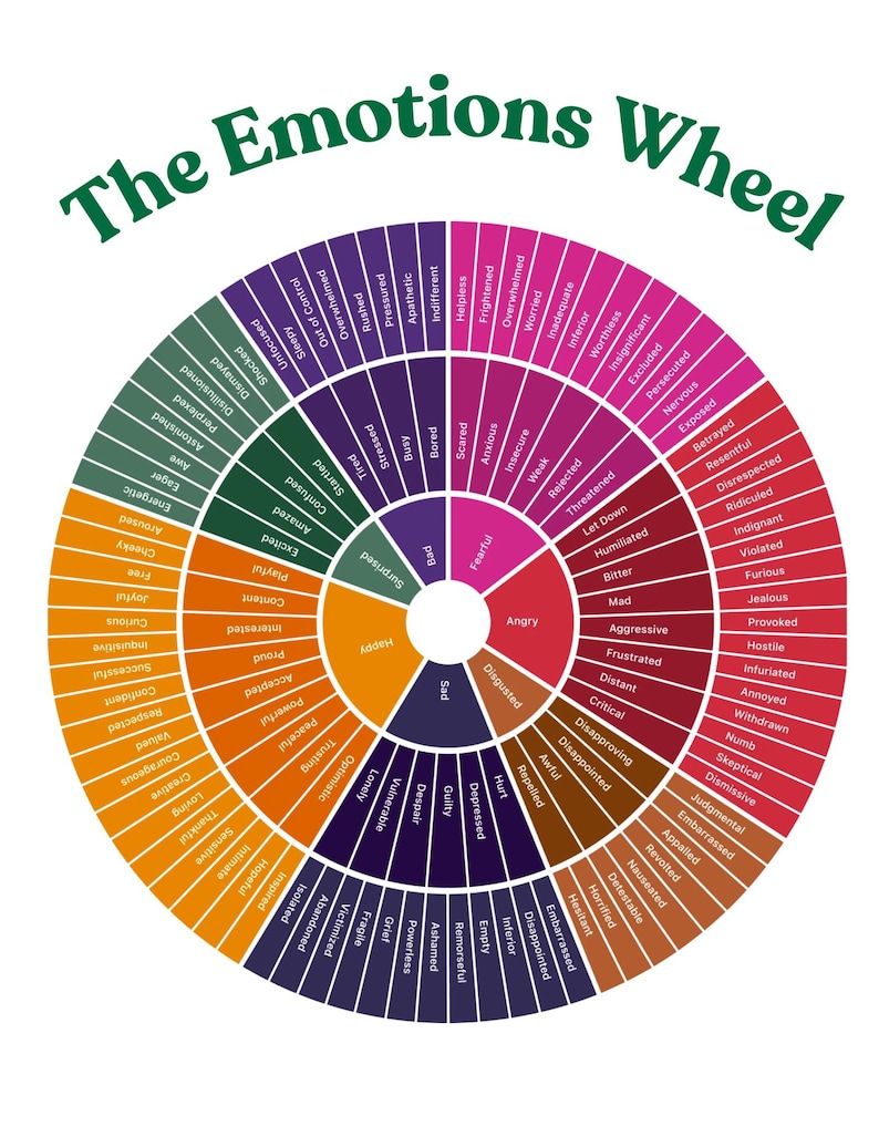 Emotions and Feelings Wheel - Etsy